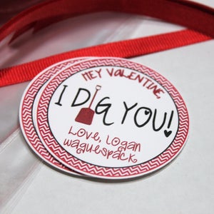 I Dig You Valentine Favor Kit, Personalized Favor Tag, Valentine Treat ...