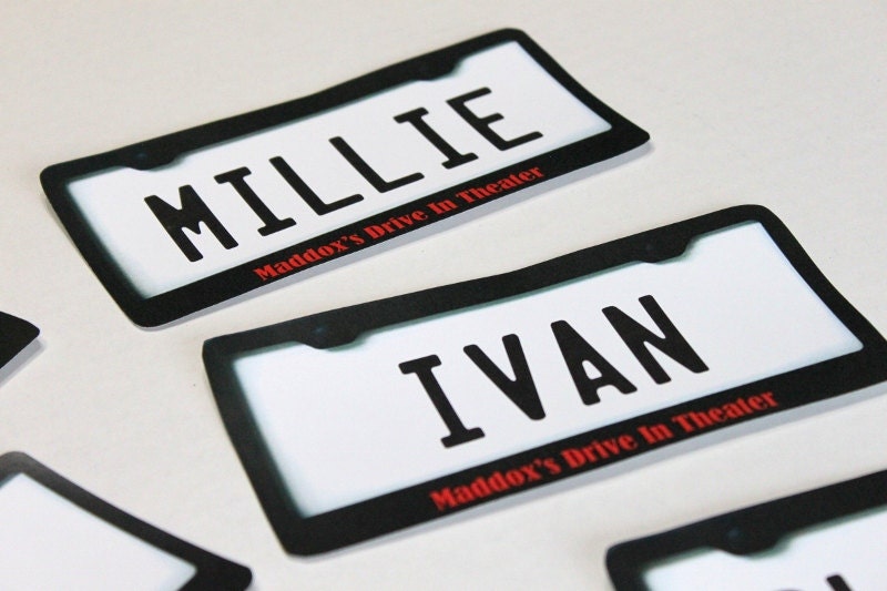 Drive in Movie Birthday Party 10 License Plate Decals for - Etsy
