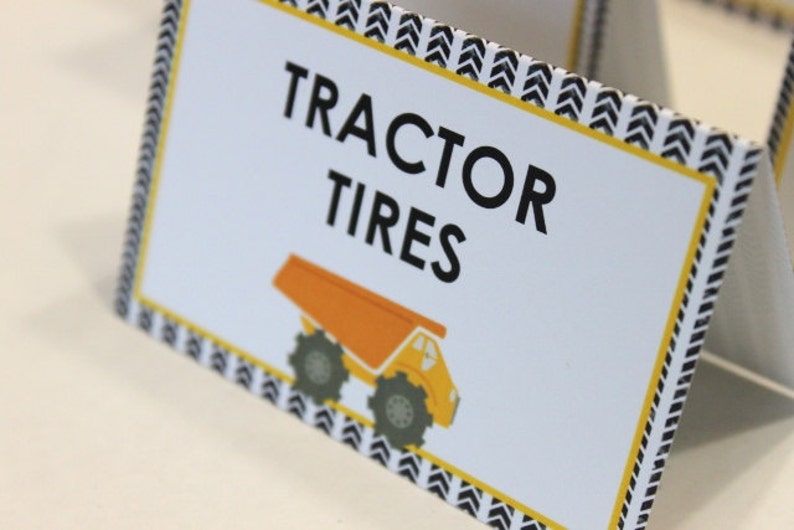 Construction Birthday Party Construction Menu Card Buffet - Etsy