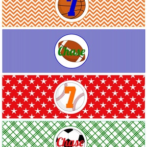 Sports Party Gatorade Wrappers DIGITAL FILE, Juice Box Wrappers, Water ...