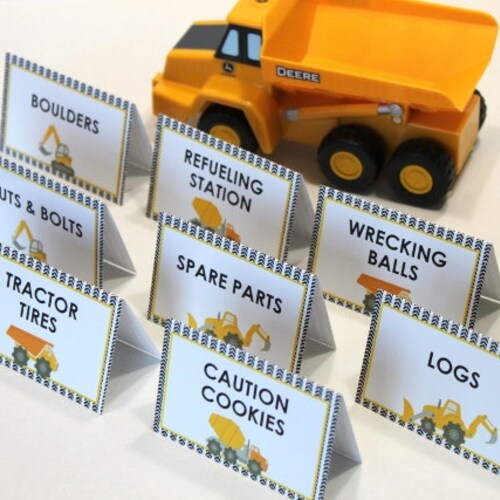 Construction Birthday Party Construction Menu Card Buffet - Etsy