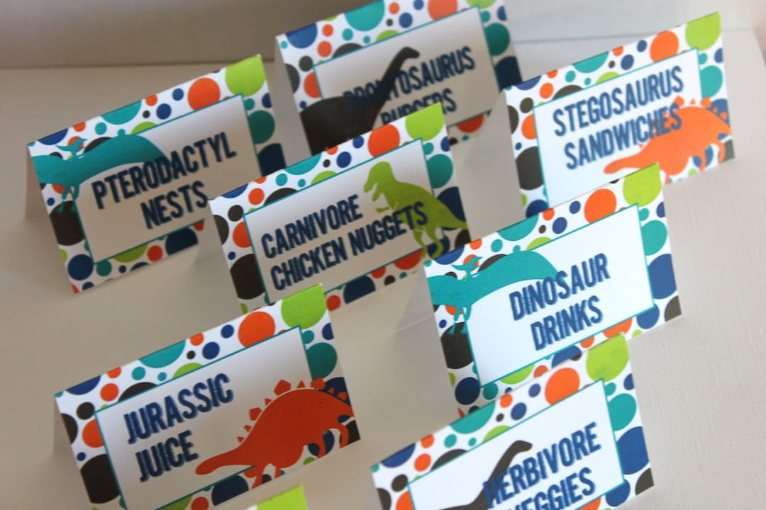 Dinosaur Menu Card, Dinosaur Birthday Menu Card, Dinosaur Party Buffet ...