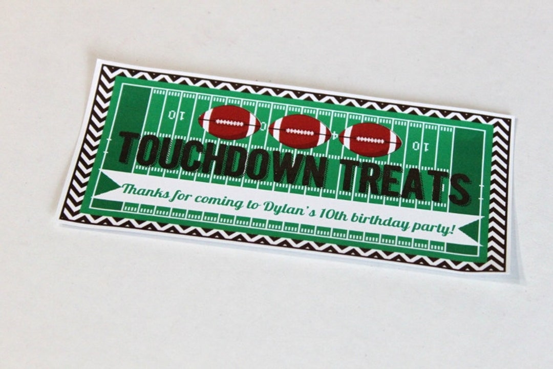 Football Party Favor Box STICKERS ONLY, Gable Box Stickers, Favor Box ...