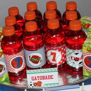 Sports Party Gatorade Wrappers DIGITAL FILE, Juice Box Wrappers, Water ...