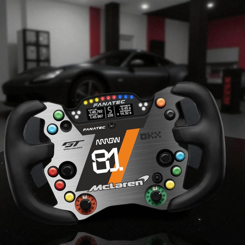 Plate 3D for FANATEC GT3 Endurance Whee: Mclaren No.4 Sim Racing Mod - Etsy