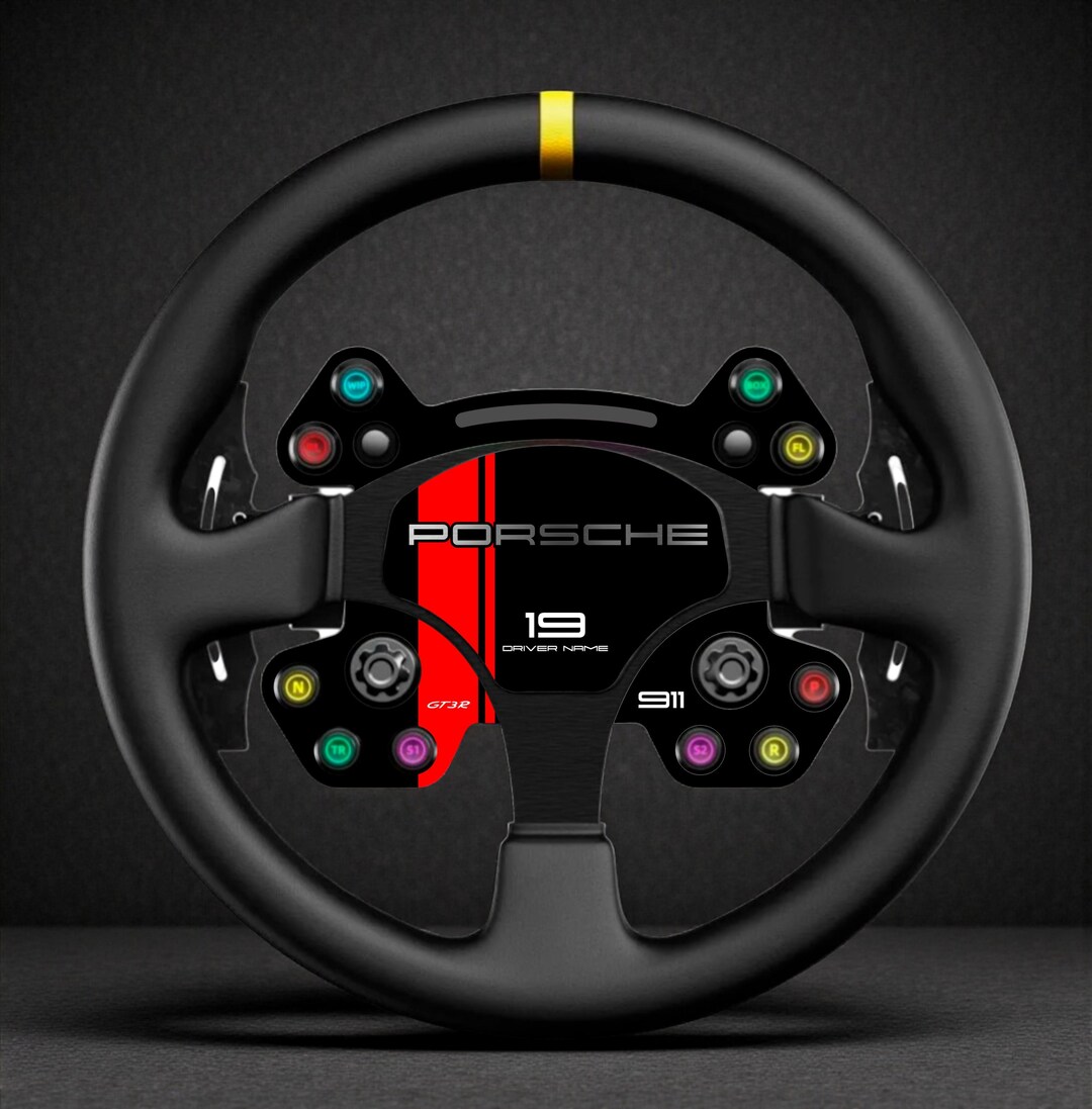 Porsche Red Stripe MOZA RS V2/CSV2P Wheel - Sim Racing Overlay Sticker ...