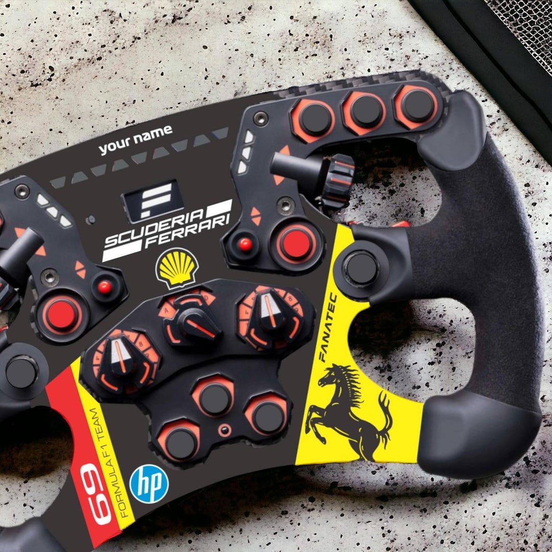 Plate for FANATEC Formula V2/2.5 Wheel - Ferrari Horse Yellow Version ...