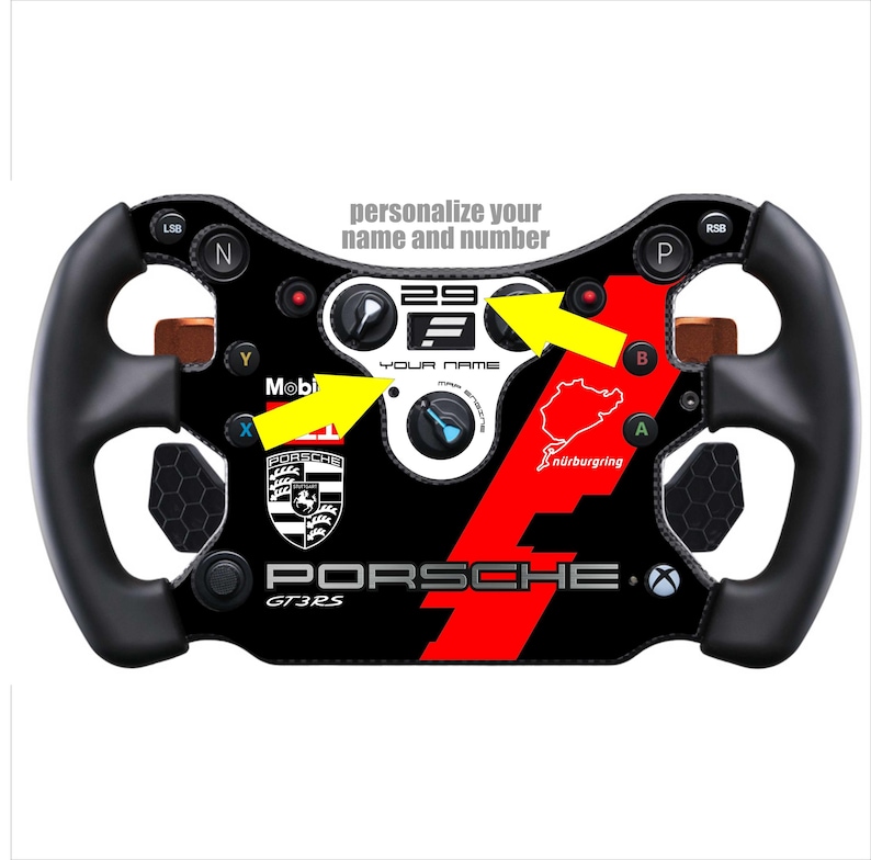 Porsche 911 Plate for FANATEC Mclaren GT3 Wheel - Sim Racig Custom Mod ...