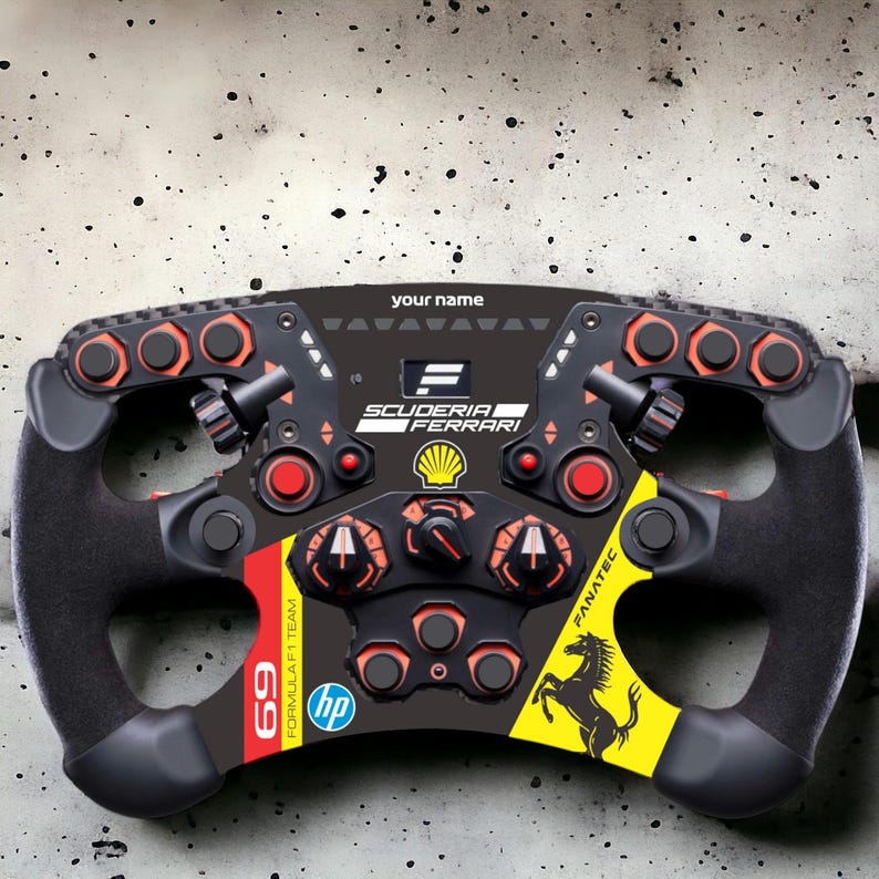 Plate for FANATEC Formula V2/2.5 Wheel - Ferrari Horse Yellow Version ...