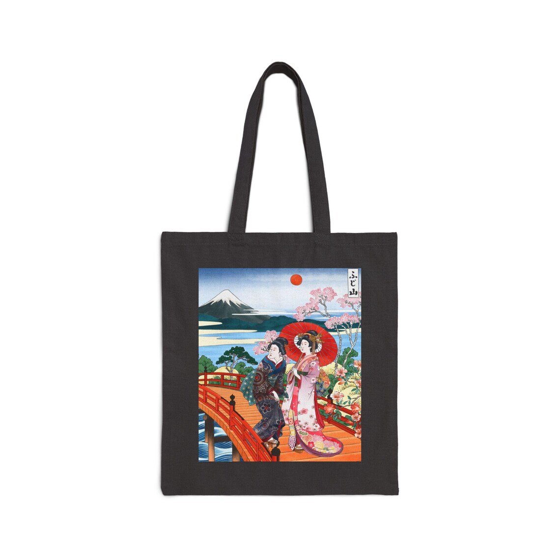 Japanese-inspired Cotton Canvas Tote Bag: Eco-friendly Art Print ...