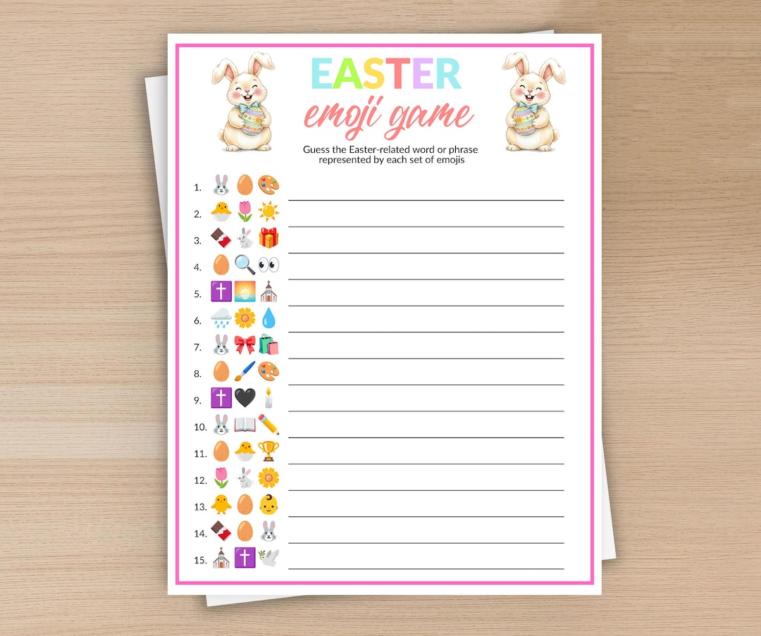 Easter Emoji Game Printable, Easter Day Game, Easter Party Activity ...