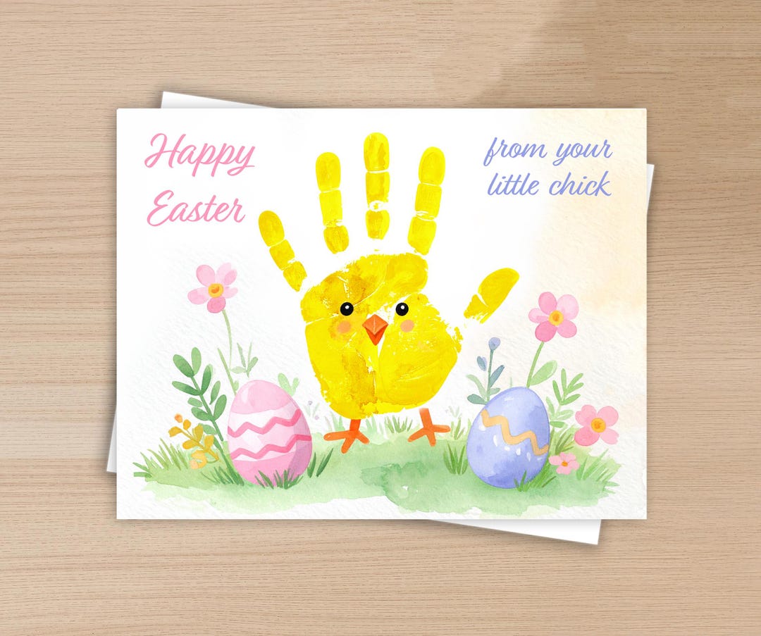 Easter Handprint Craft Printable, Your Little Chick, Easter Craft ...