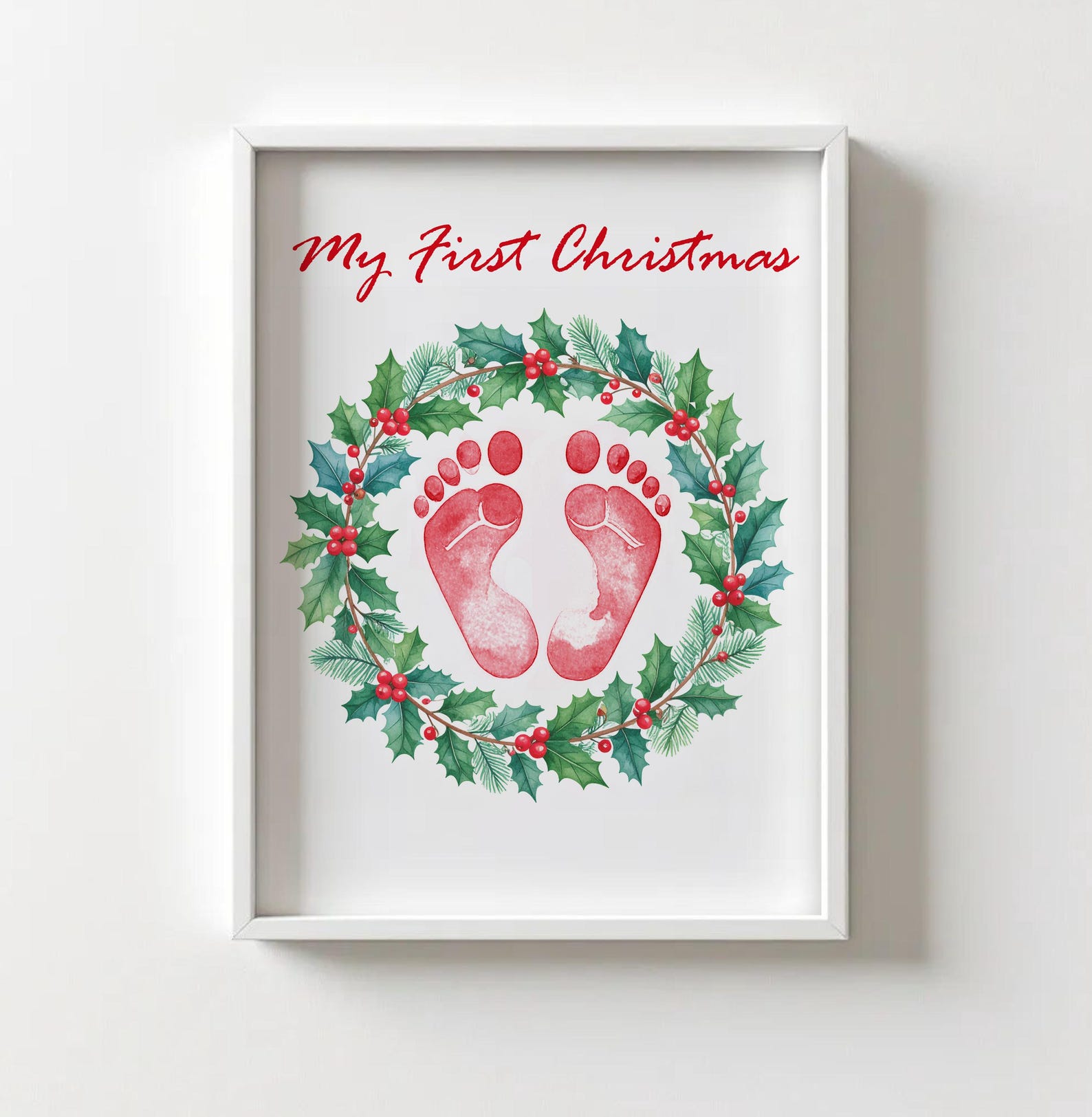 My First Christmas Handprint Printable, Merry Christmas, Christmas ...