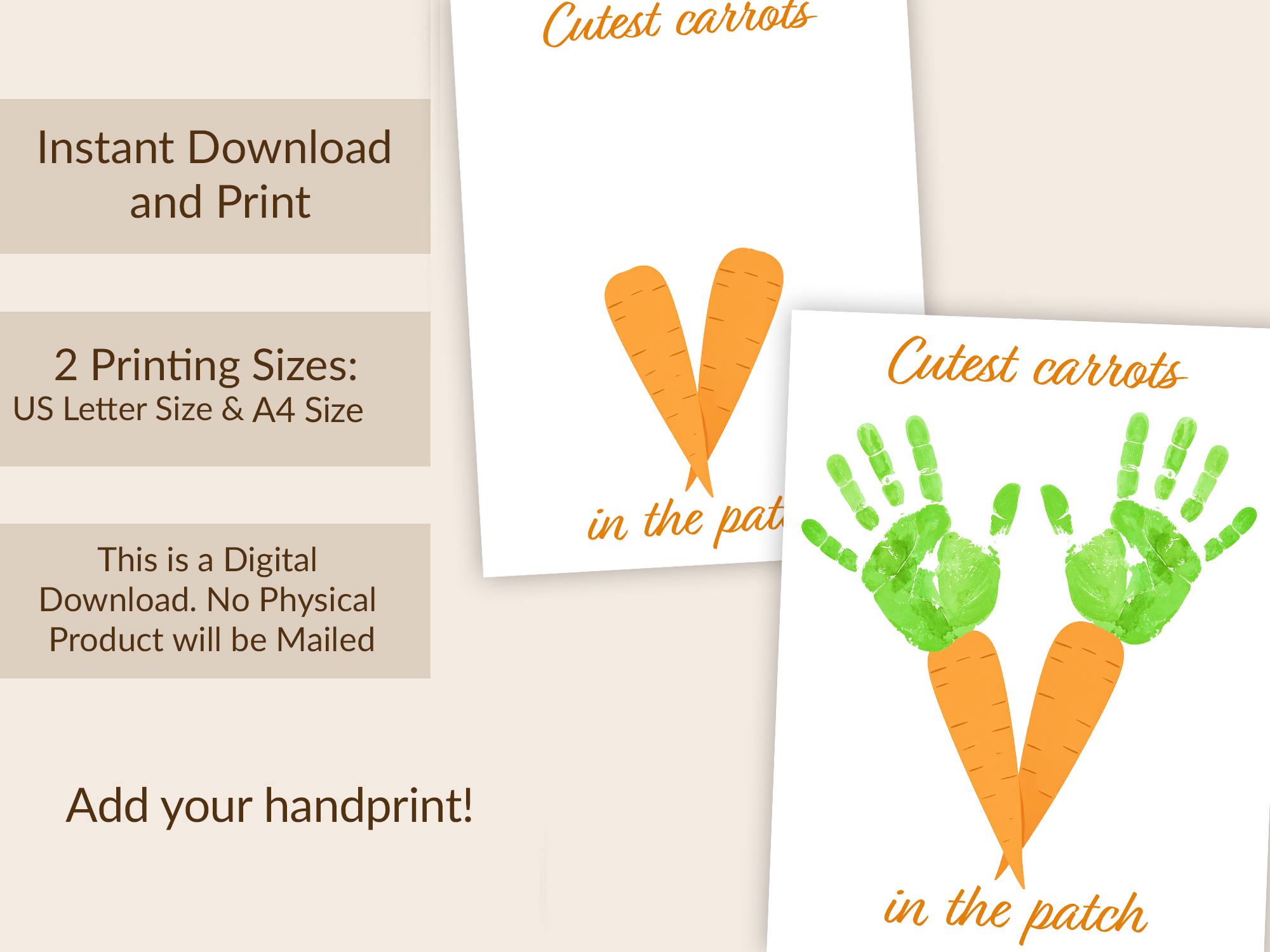 Cutest Carrots in the Patch Handprint Craft Printable, Easter Craft ...