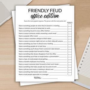 Office Friendly Feud Game, Printable Icebreaker for Work, Team Building ...