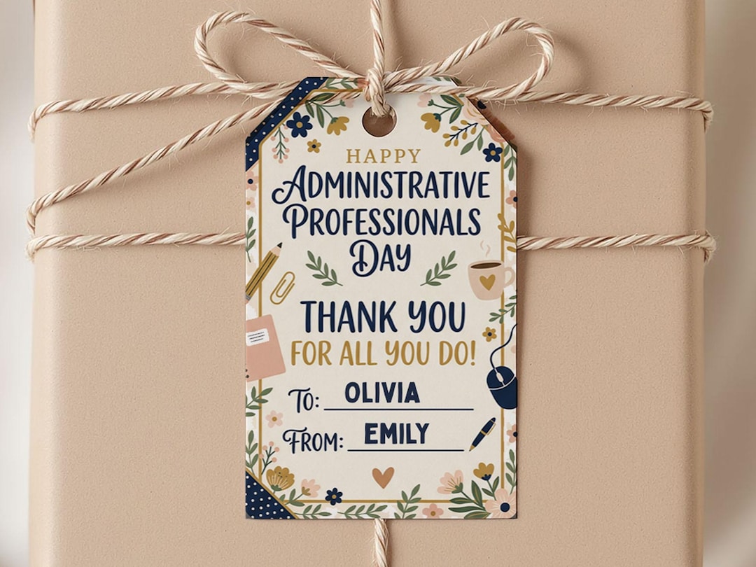 Administrative Professionals Day Gift Tag, Editable Admin Professionals ...