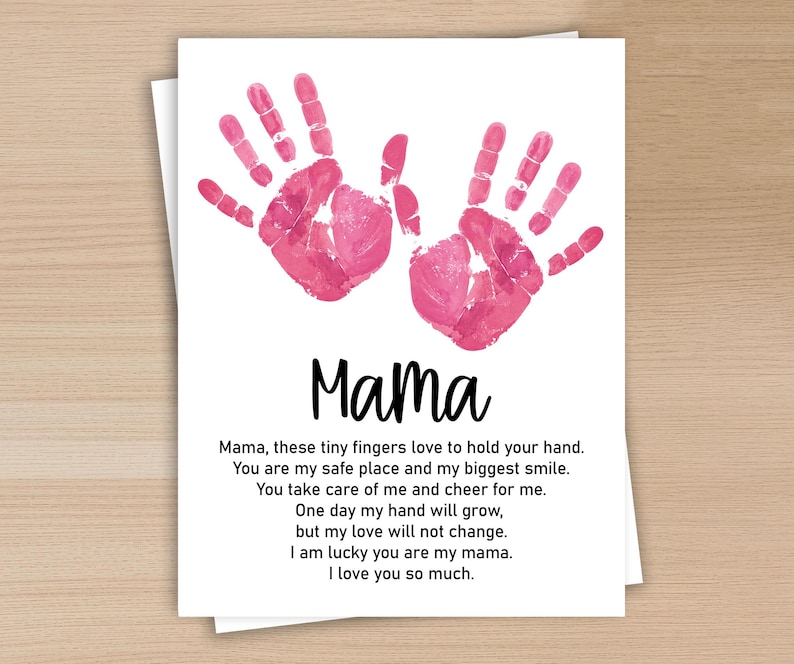 Mama Handprint Printable, Gift for Mom, Craft Keepsake for Kids, Mother ...