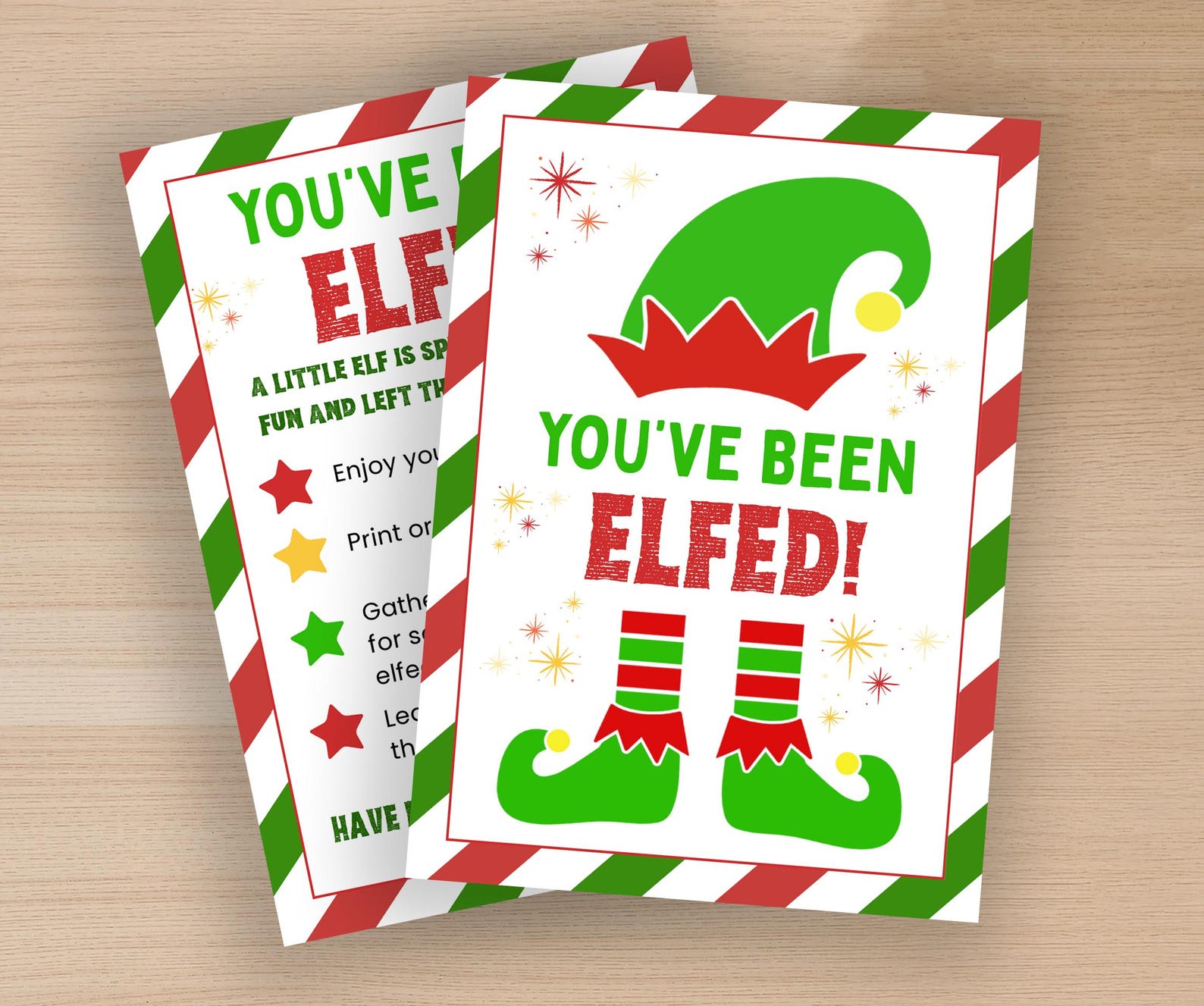 You've Been Elfed Printable, Christmas Party, Office Game, Coworker ...