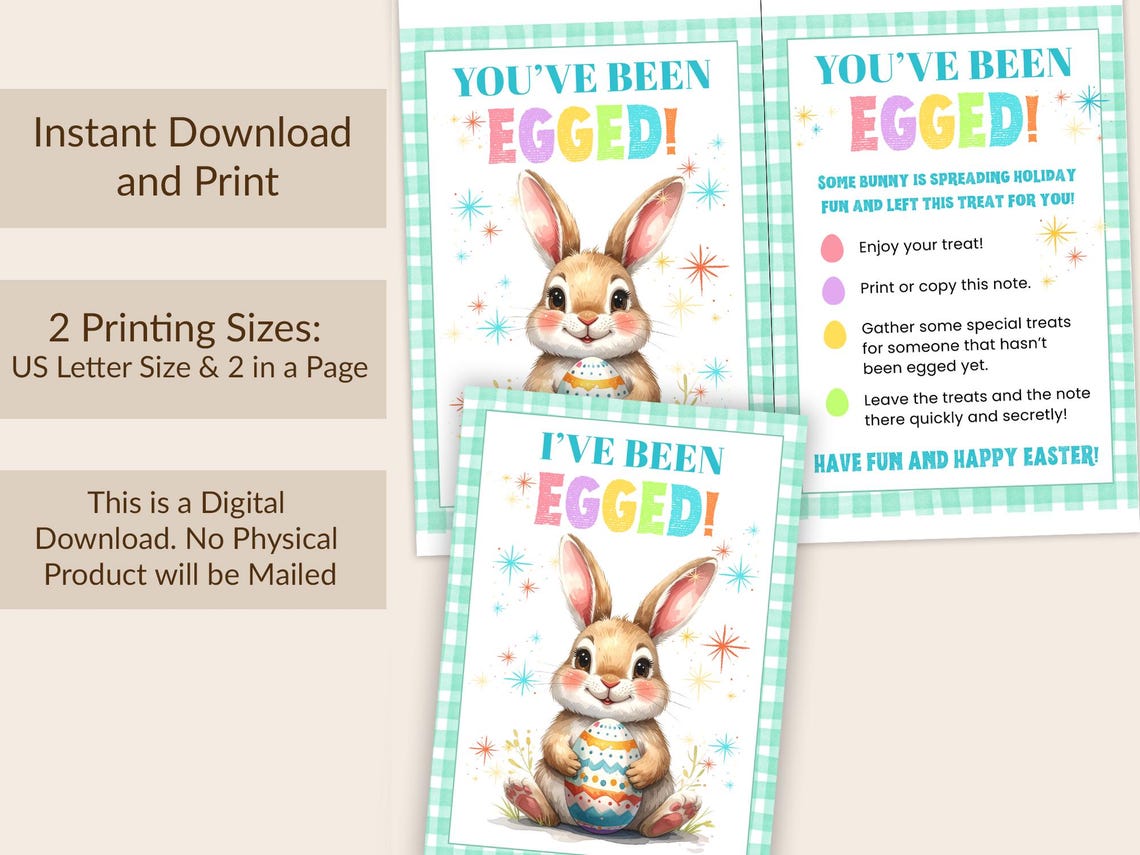 You've Been Egged Printable, Easter Party, Easter Treats, Coworker Game ...