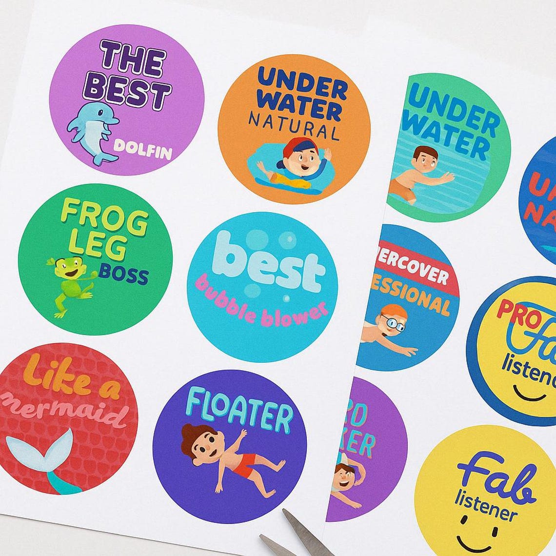 Swim Lesson Reward Stickers for Kids – Printable Swimming Stickers for ...