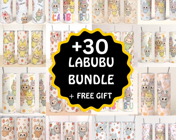 Labubu Tumbler Wrap Mega Bundle – Trending Pink Cartoon PNG Wraps for ...