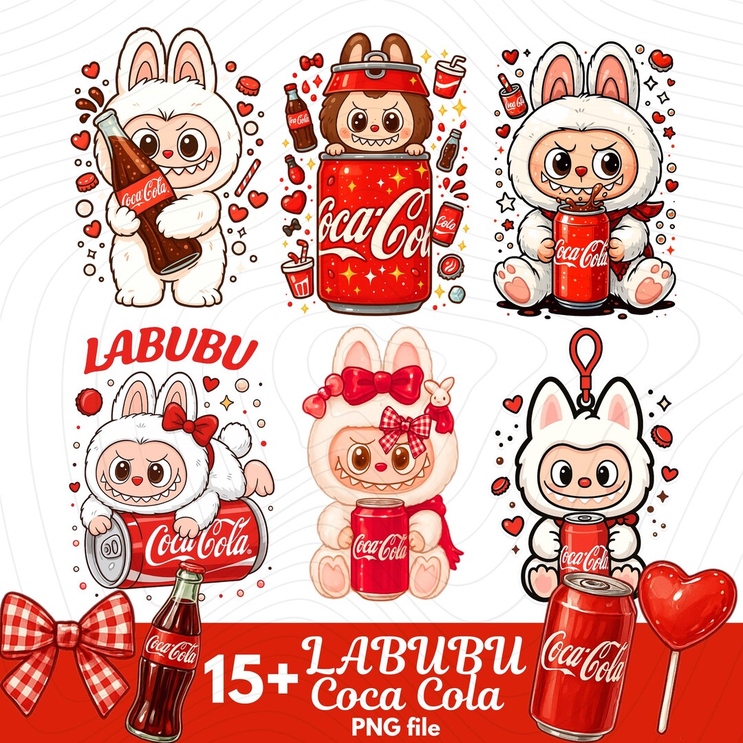 Labubu Cola PNG SVG | Cute Kawaii Labubu With Soda Clipart | Digital ...