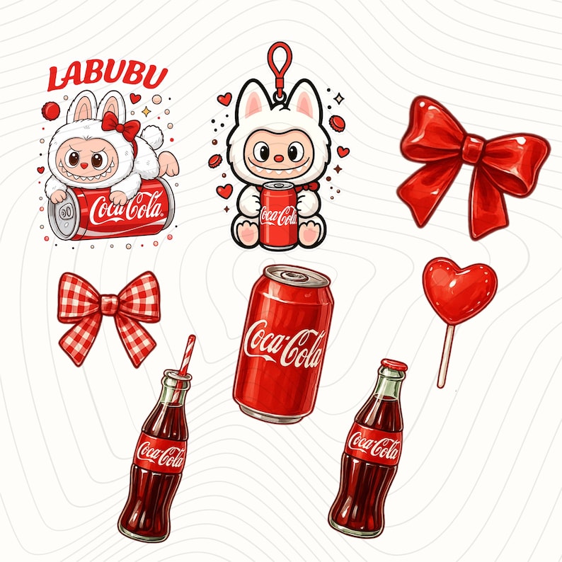 Labubu Coca Cola PNG Clipart – Funny Kawaii Monster Labubu With Soda ...