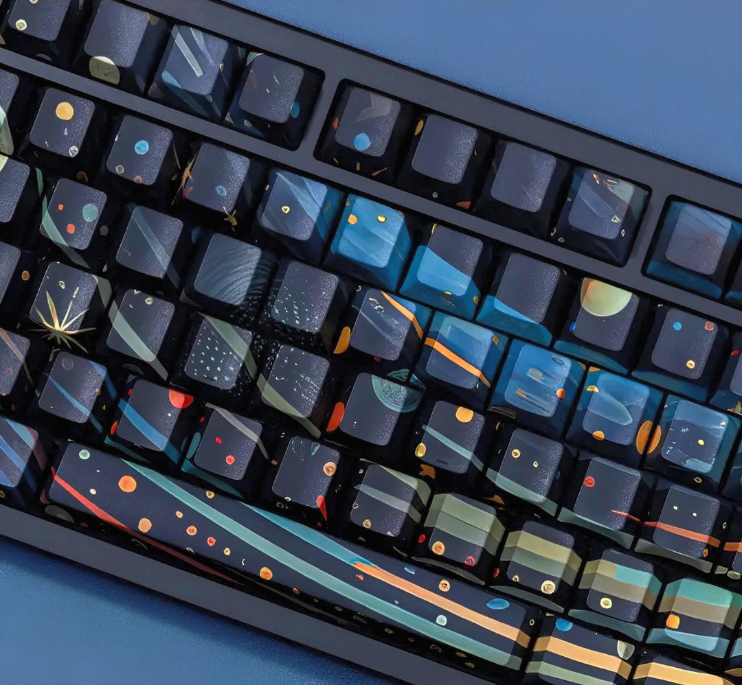 Night Sky Keycaps: Cherry Profile PBT, Milky Way Galaxy, Star Theme ...