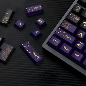 Magic Star Sign Keycaps, Purple Night Sky Inspired | 130 Keys | OEM ...