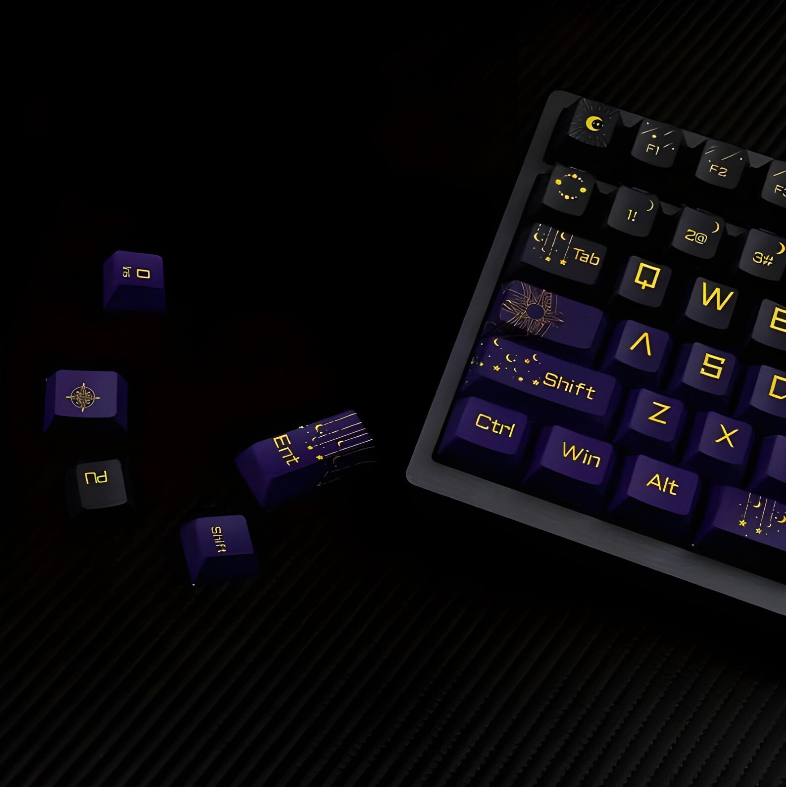 Magic Star Sign Keycaps, Purple Night Sky Inspired | 130 Keys | OEM ...