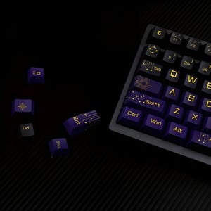 Magic Star Sign Keycaps, Purple Night Sky Inspired | 130 Keys | OEM ...