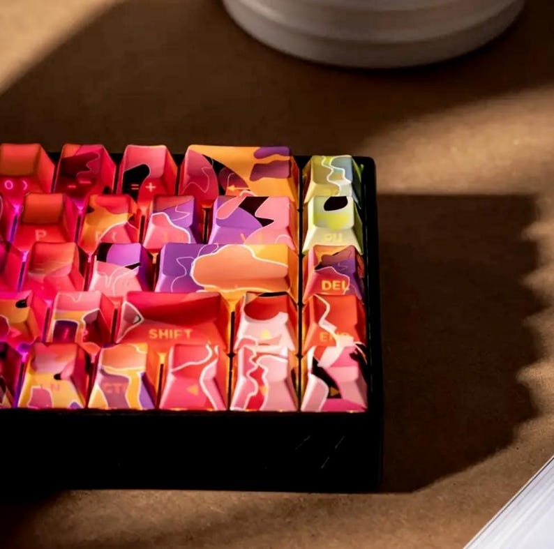 Rainbow Graffiti Keycap Set for Custom Keyboard | Cherry Profile PBT ...
