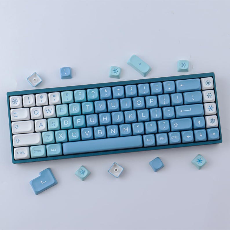 Cute Pastel Blue Ice Keycap Set | MOA Profile | PBT | Cute, Cozy ...