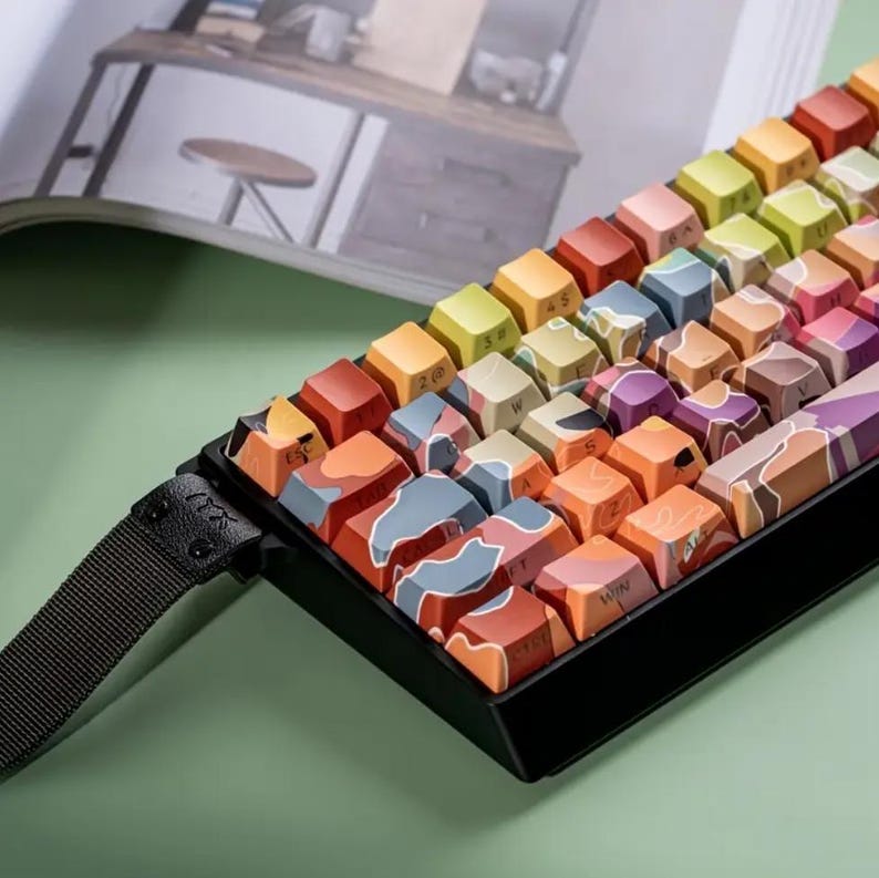 Rainbow Graffiti Keycap Set for Custom Keyboard | Cherry Profile PBT ...