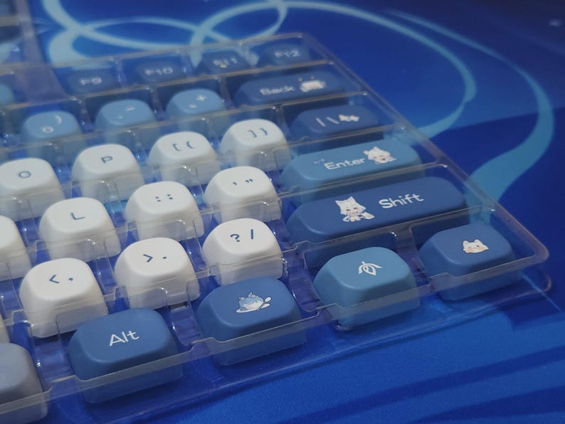 Furina Genshin Impact Keycaps: MOA Profile PBT, Video Game Themed Blue ...
