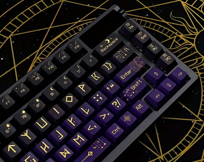 Magic Star Sign Keycaps, Purple Night Sky Inspired | 130 Keys | OEM ...