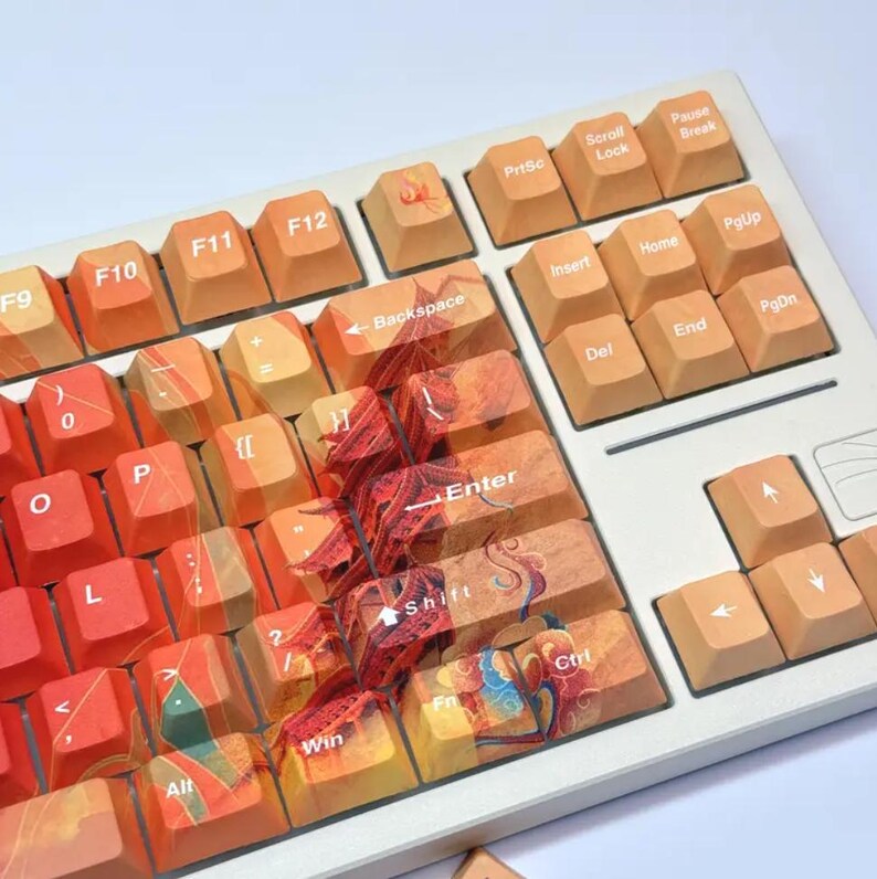 131keys Chinese Themed Keycaps With Animal and Phoenix Print | Inspired ...