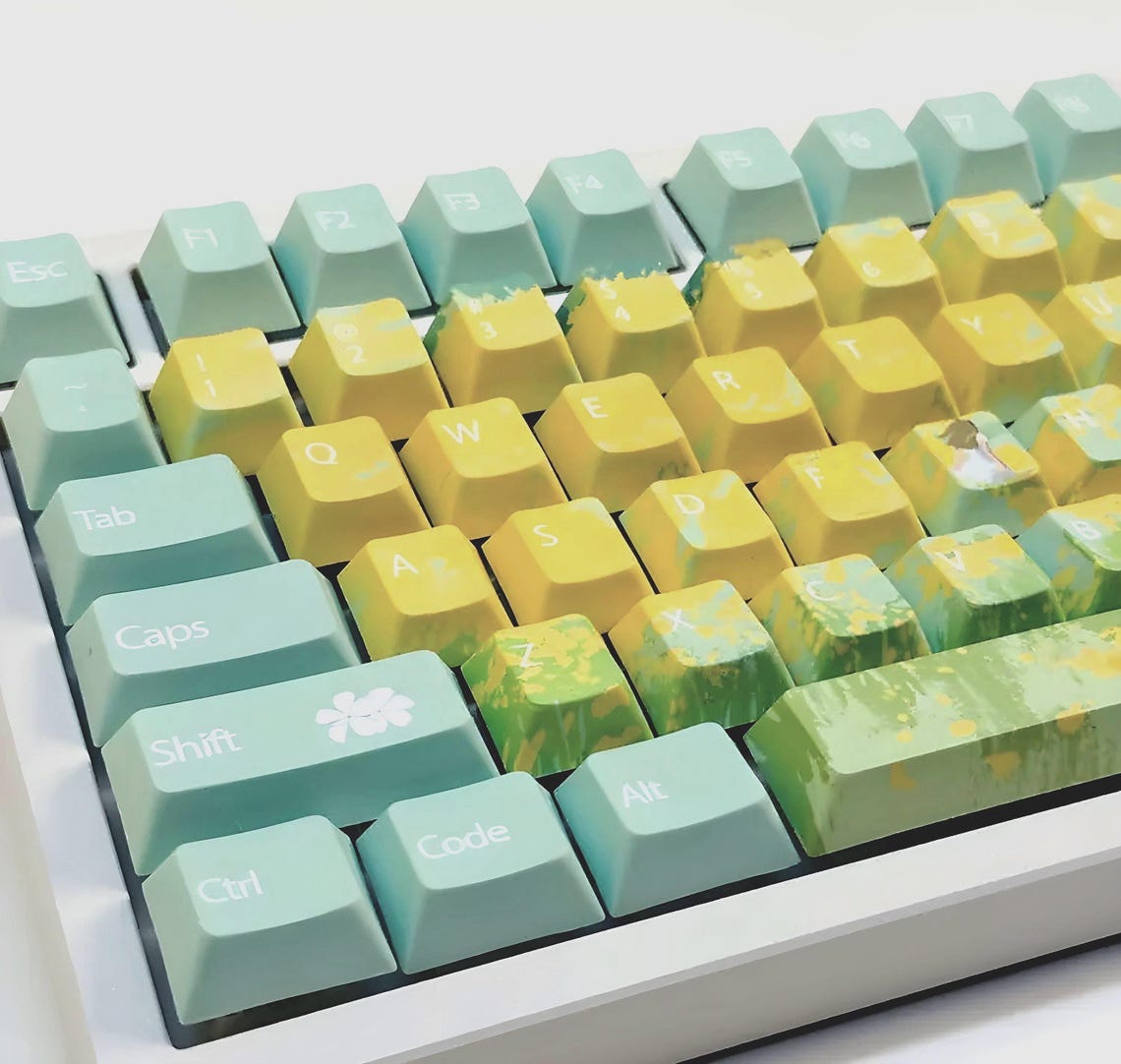 Pastel Nature Botanical Keycaps for Custom Keyboard | PBT Cherry ...