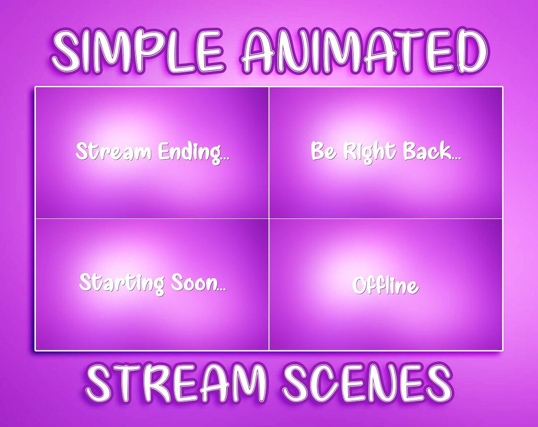 Simple Pink Animated Stream Screen (starting Soon, Be Right Back ...