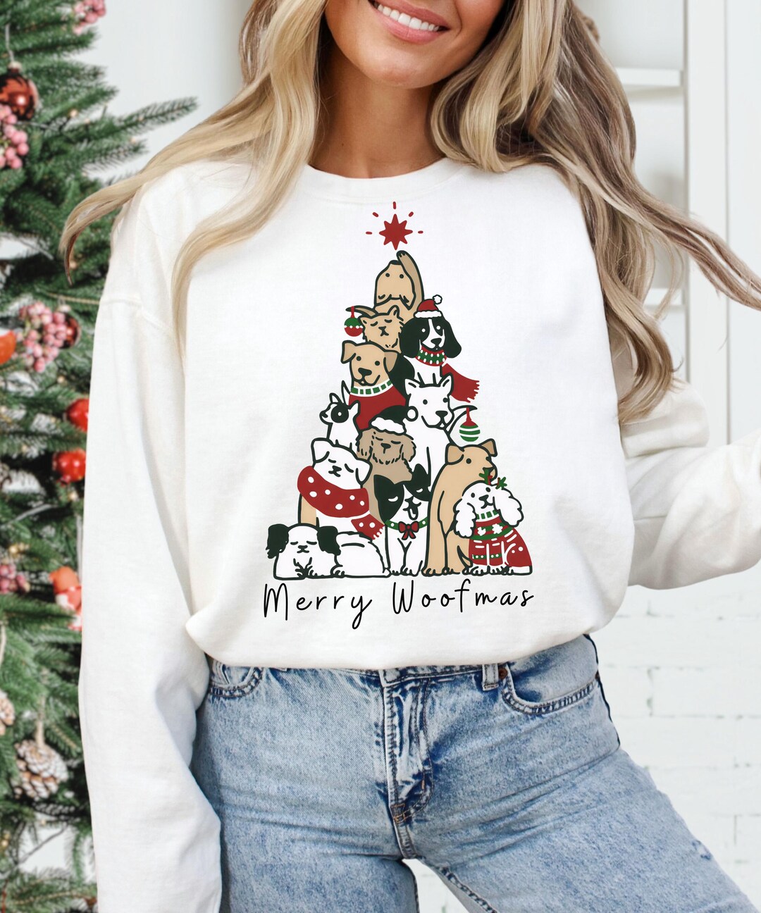 Merry Woofmas PNG: Funny Dog Christmas Tree (digital Download) - Etsy