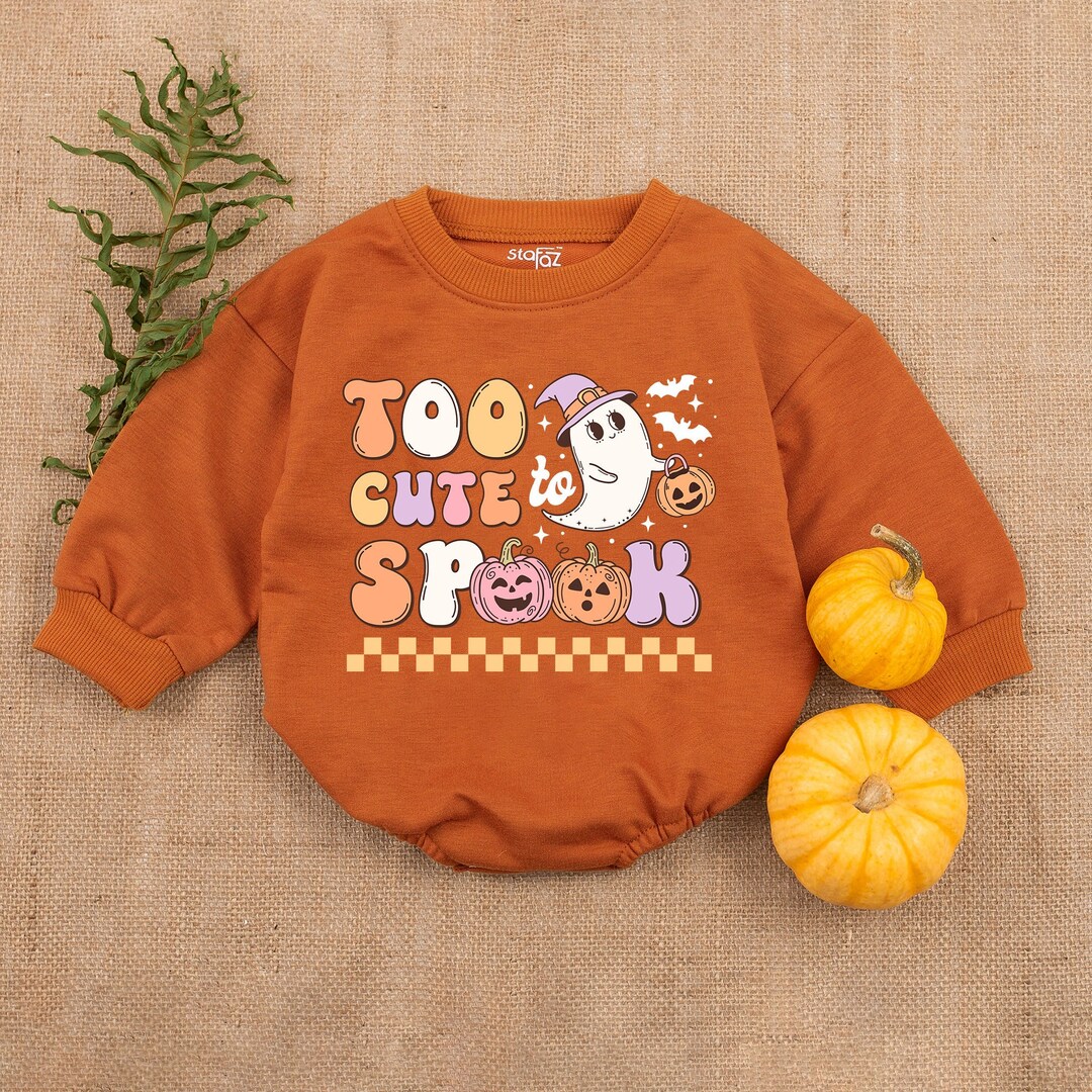 Too Cute to Spook Baby Clothes-ghost Bodysuit-halloween Baby Romper ...