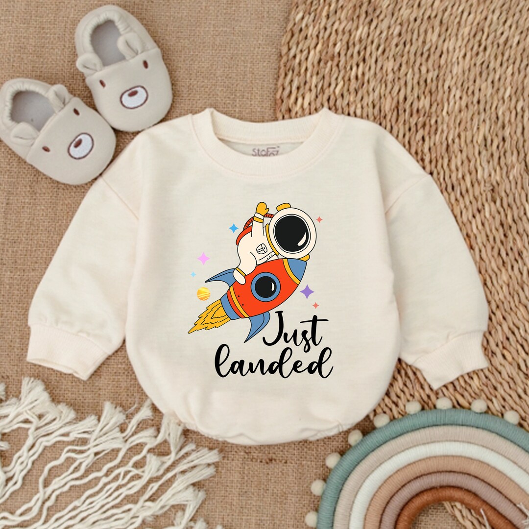 Just Landed Baby Bodysuit, Space Ship Baby Bodysuit, Astronaut Baby ...