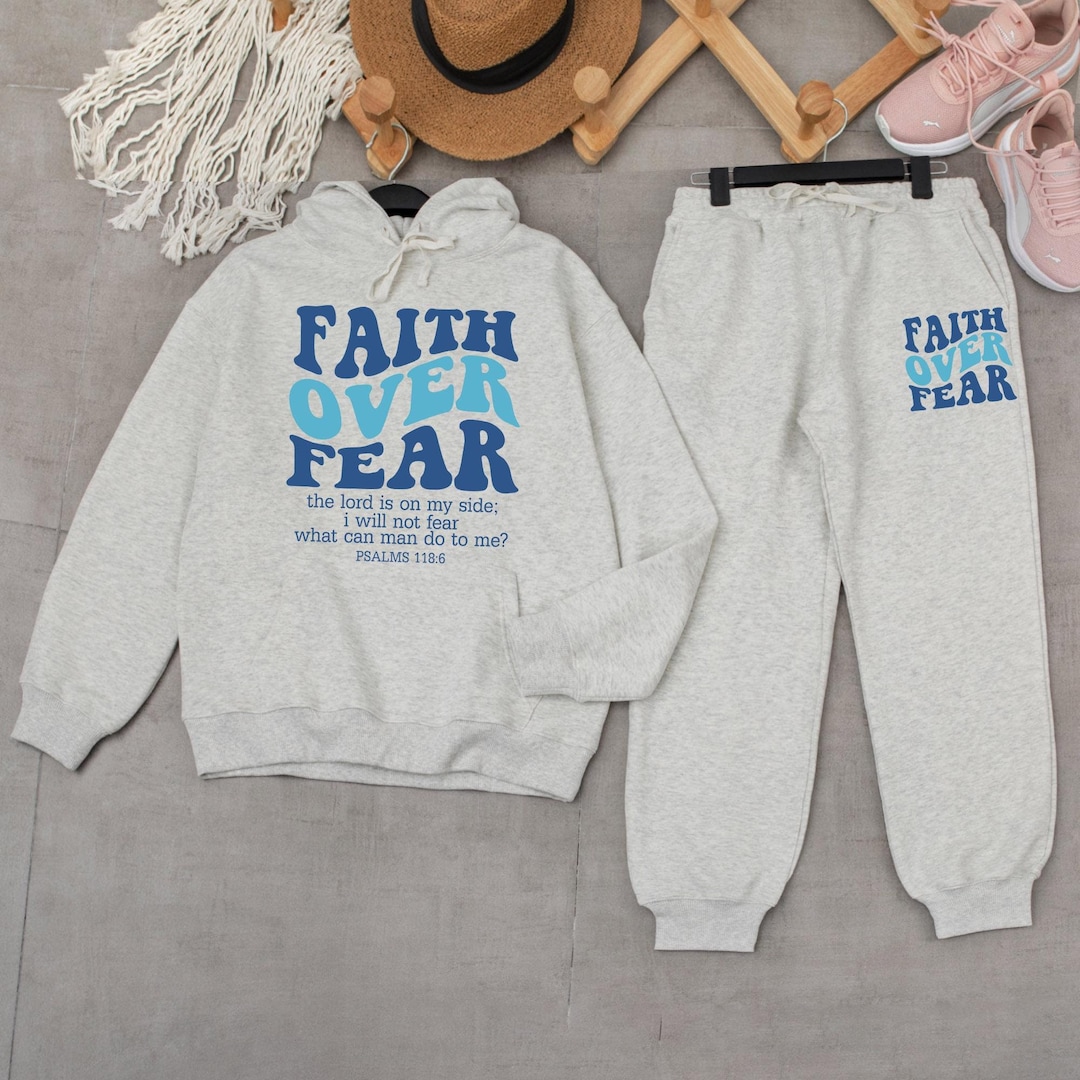 Faith Over Fear Christian Hoodie Bible Verse, Aesthetic Christian ...