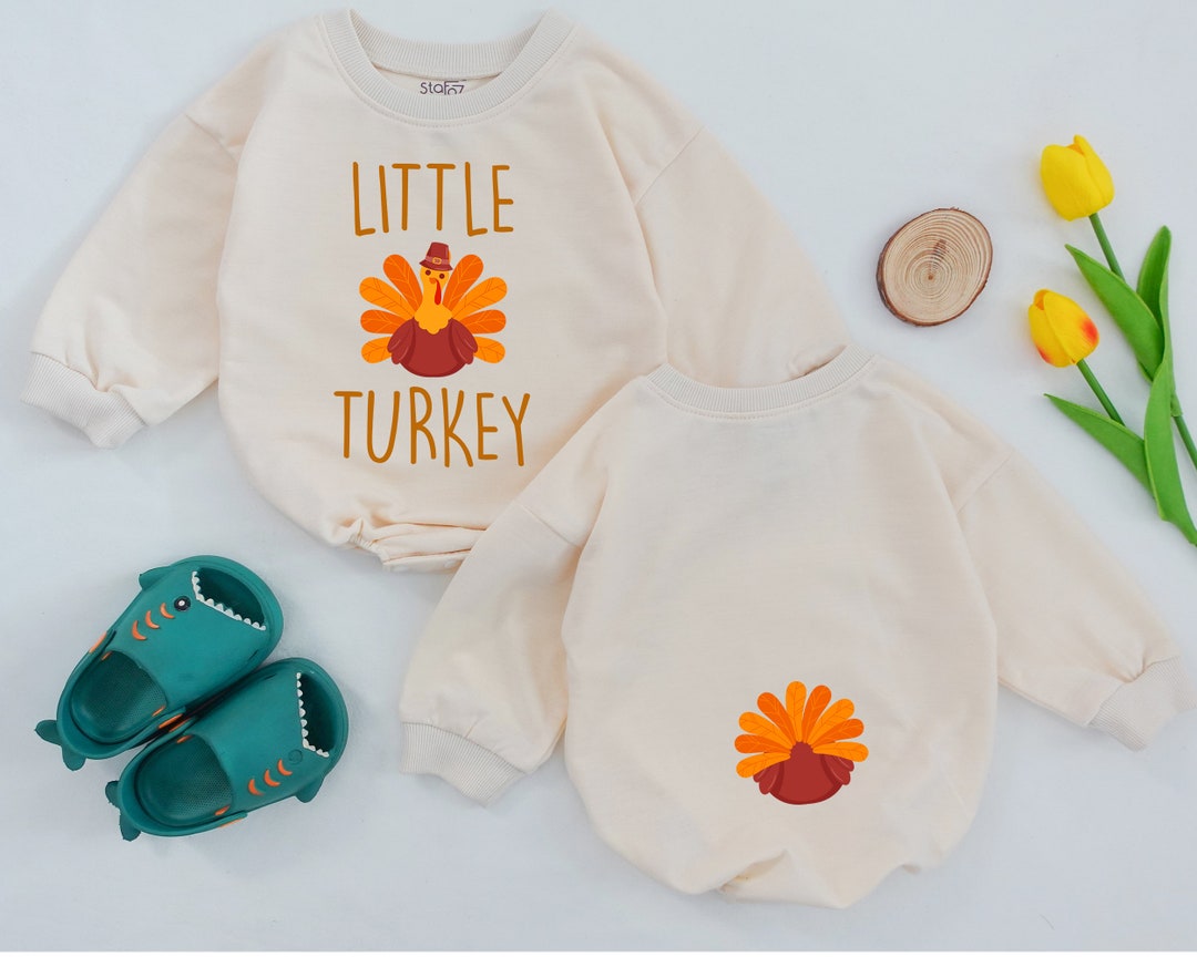 Little Turkey Romper Thanksgiving Infant Outfit Thanksgiving Gender ...