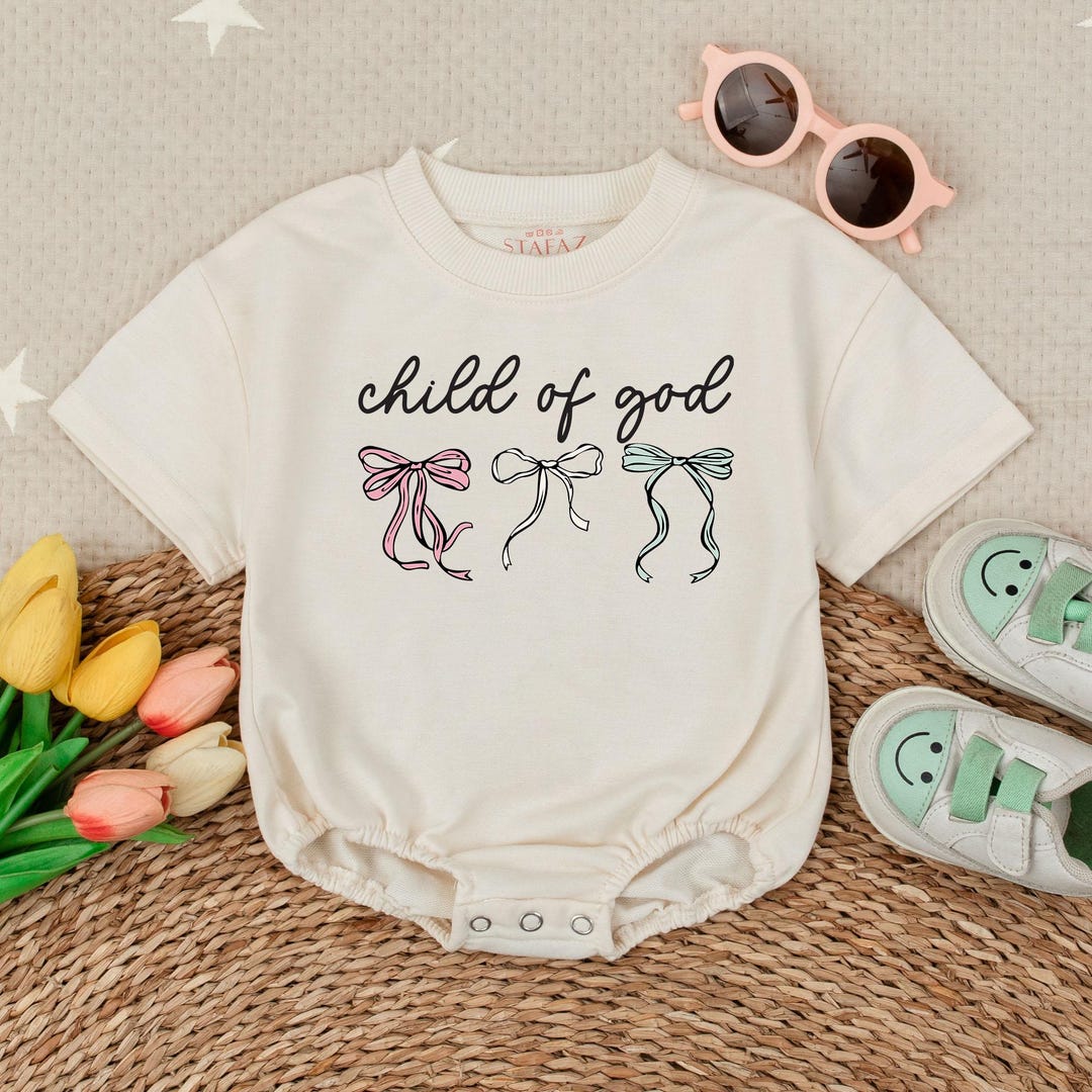 Child of God Baby Romper Short Sleeves, Christian Baby Clothes, Faith ...
