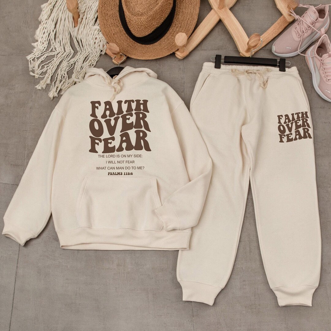 Faith Over Fear Christian Hoodie Bible Verse, Aesthetic Christian ...