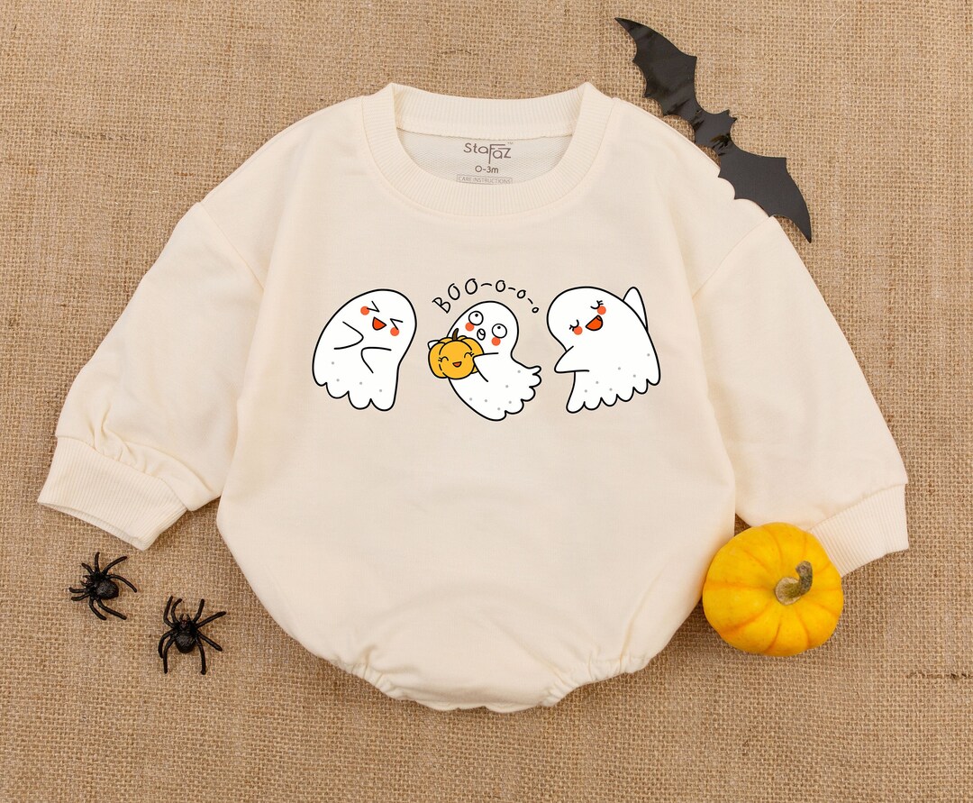 Boo Baby - Retro Ghost Bodysuit - Cute Halloween Baby Romper ...