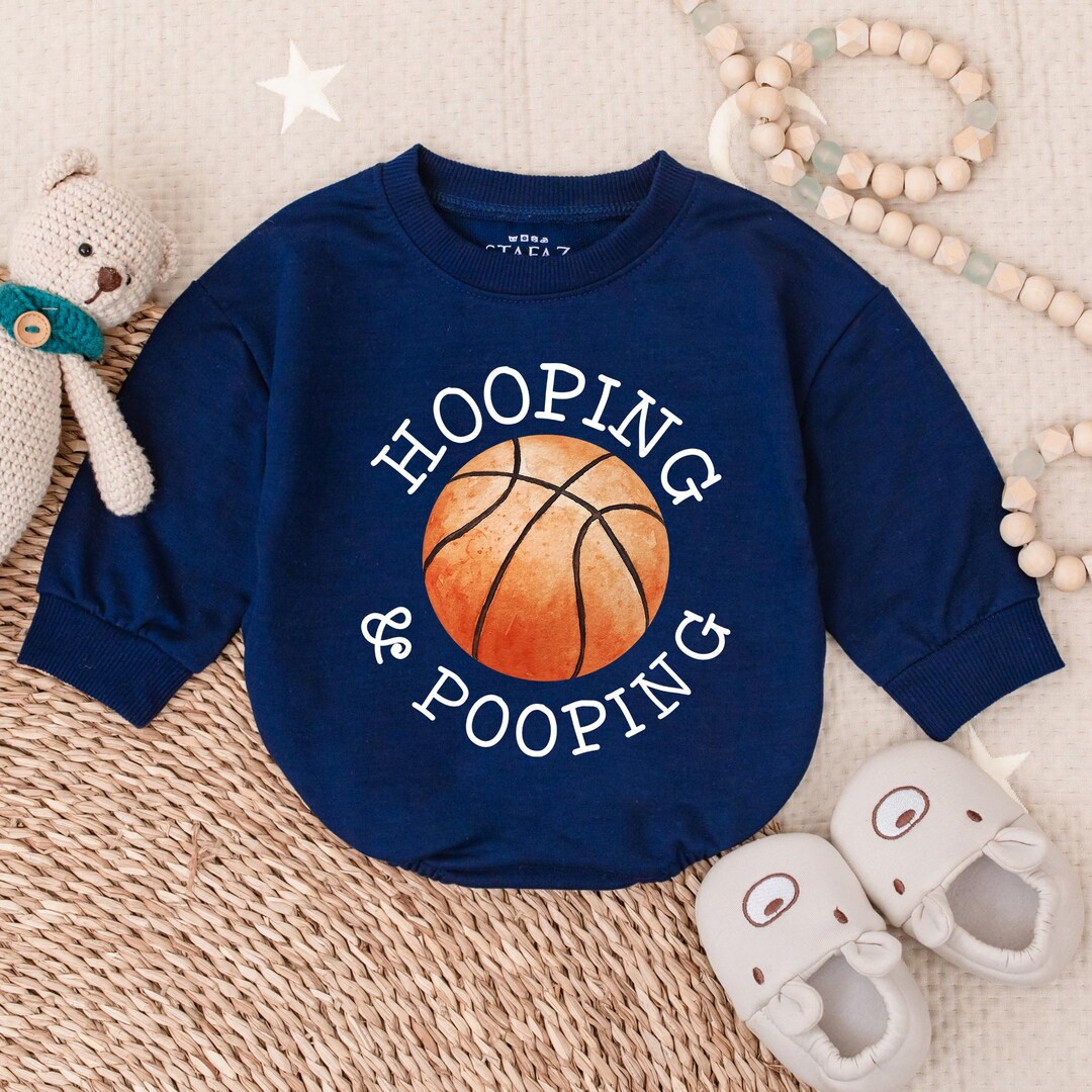 Funny Basketball Bubble Romper, Hooping and Pooping Baby Bodysuit ...