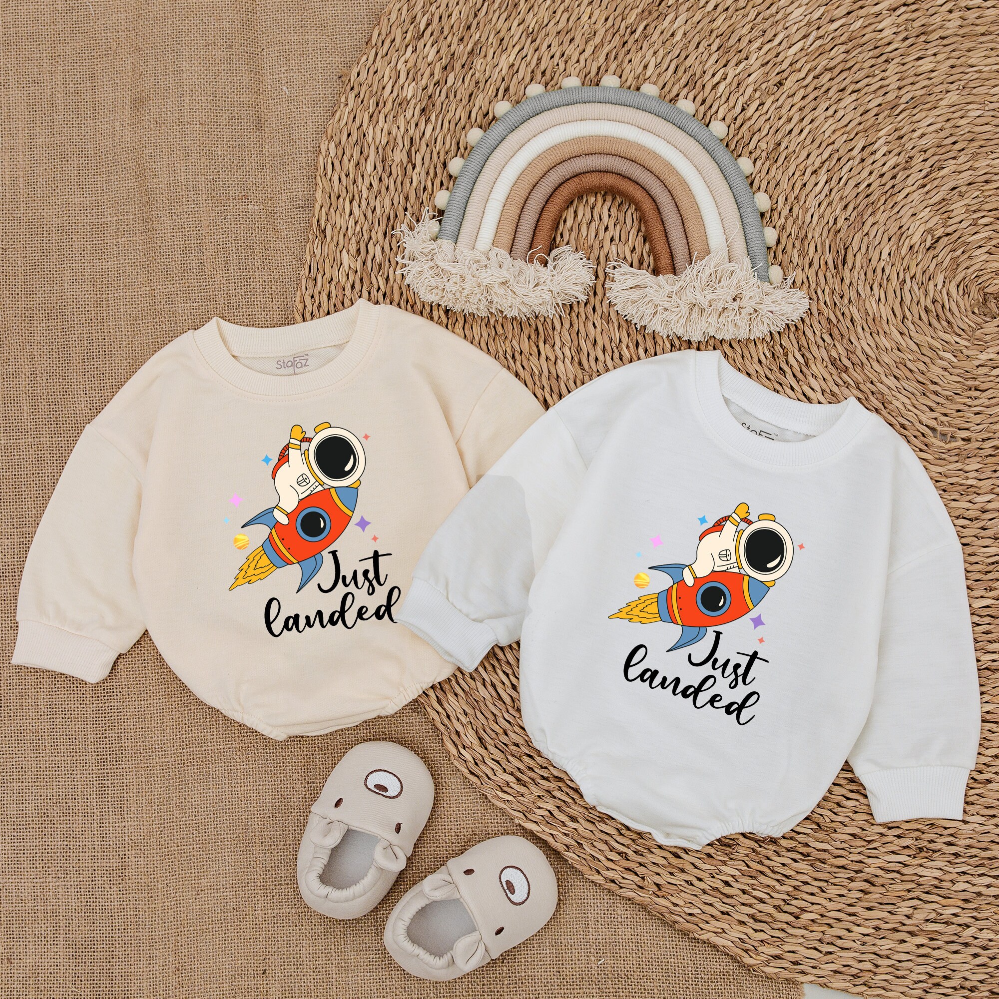 Just Landed Baby Bodysuit, Space Ship Baby Bodysuit, Astronaut Baby ...