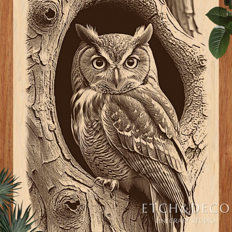 Wood Tree Etching - Etsy